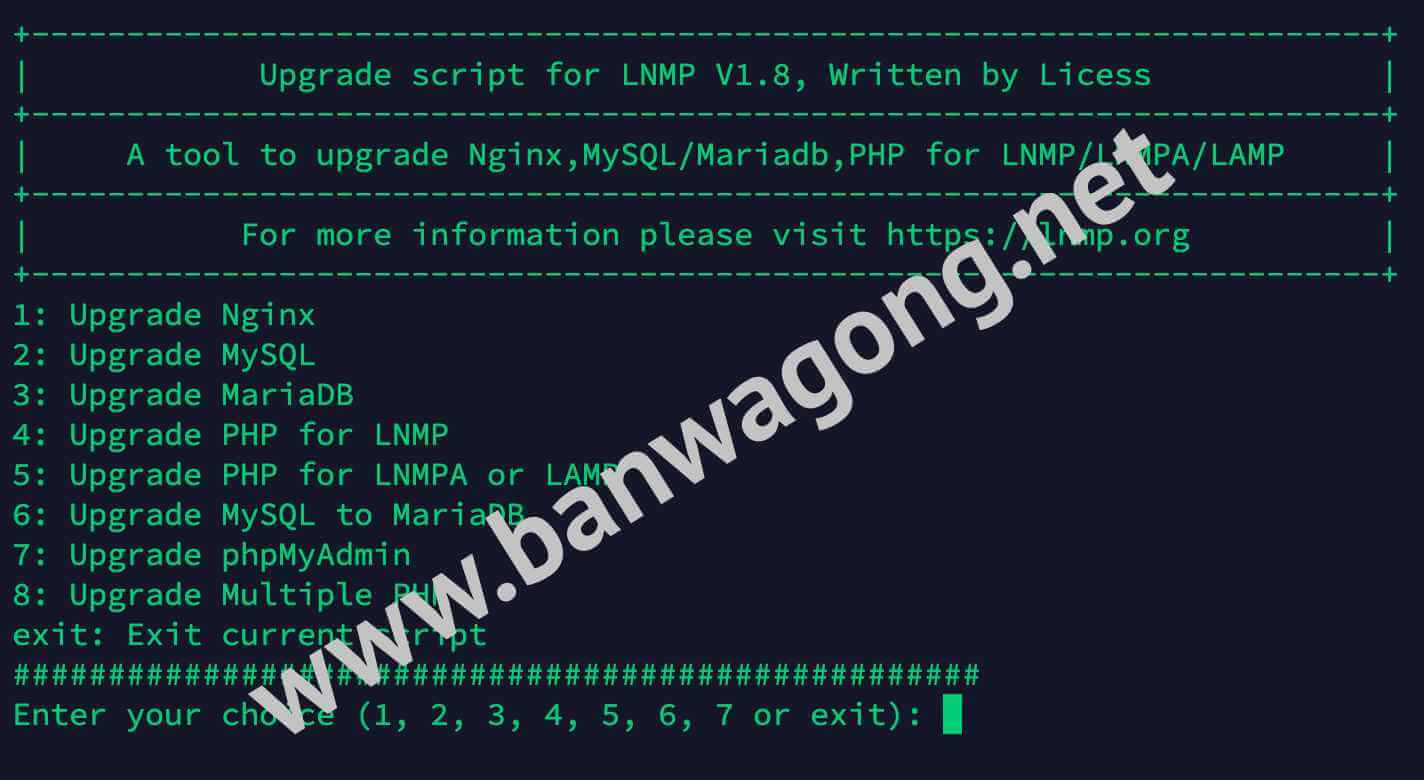 LNMP 一键包升级到 LNMP1.8 版本/升级 PHP MySQL 版本教程 - 搬瓦工